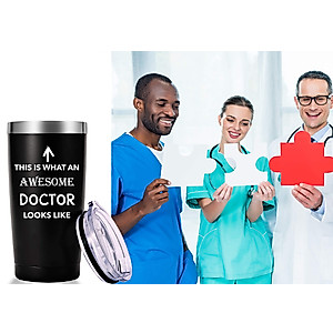 This Is What An Awesome Doctor Looks Like Mug.Doctor,Medical School Graduation Gifts.Appreciation,Birthday,Christmas Gifts for Doctors,MD,Med Tumbler(20oz Black)