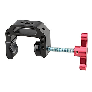 CAMVATE C-Clamp with 1/4 and 3/8 Thread Hole for Camera Monitor(Red T-Handle) - 1687