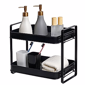 Bathroom Counter Organizer,Goporcelain 2 Tier Perfume Organizer Cosmetic Makeup Organizer for Vanity Kitchen Bathroom Organizer Countertop Vanity Shelf Tray Sink Storage Skincare Organizer Spice Rack