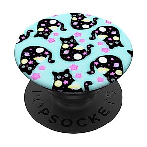 Baby Blue Space Cats Kawaii Planets Aesthetic Cute Trendy PopSockets Swappable PopGrip