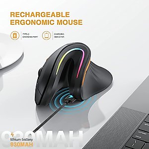 ProtoArc Mechanical K300 Backlit Bluetooth Keyboard and EM11 RGB Ergonomic Mouse Combo