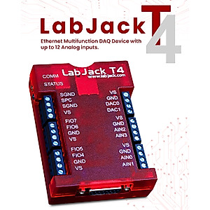 T4-USB Data Logger or Ethernet Multifunction DAQ Device with up to 12 Analog inputs or 16 Digital I/O, 2 Analog outputs (10-bit), and Multiple Digital counters/timers.