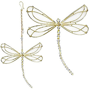 XinTX Dragonfly Crystal Suncatcher Rainbow Maker Prism,Hanging Crystals Ornament for Window Garden Home Decor (Dragonfly)