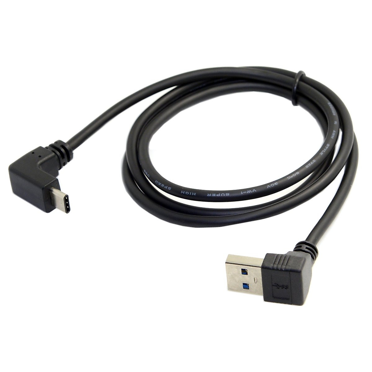 cablecc USB 3.1 USB-C Up Down Angled to 90 Degree Down Angled A Male Data Cable for Tablet Phone