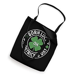 Born Lucky On St Patricks Day Irish Clovers Birthday Bday Tote Bag