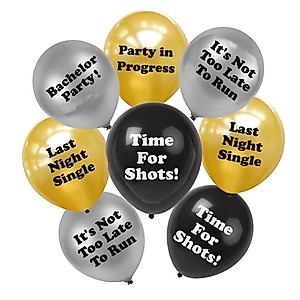 Brosash Bachelor Party Decorations, (Gold Bachelor Banner, Bachelor Sash, 16 Funny Party Balloons, and 8 Team Groom Button Pins) 26 Piece Set, Bachelorette Party Supplies Gifts…