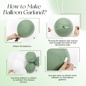 147pcs Sage Green Balloon Arch Kit, Sage Green and Gold White Balloons for Wedding Engagement Anniversary Bridal Shower Baby Shower Birthday Party Decorations