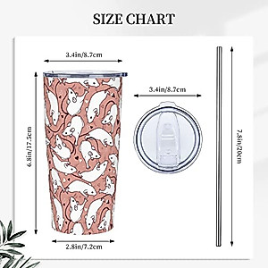 White Rats Stainless Steel Tumbler With Lid And Straw 20oz Insulated Coffee Mug & Tea Cup Travel Coffee Mug Car Thermos Cup