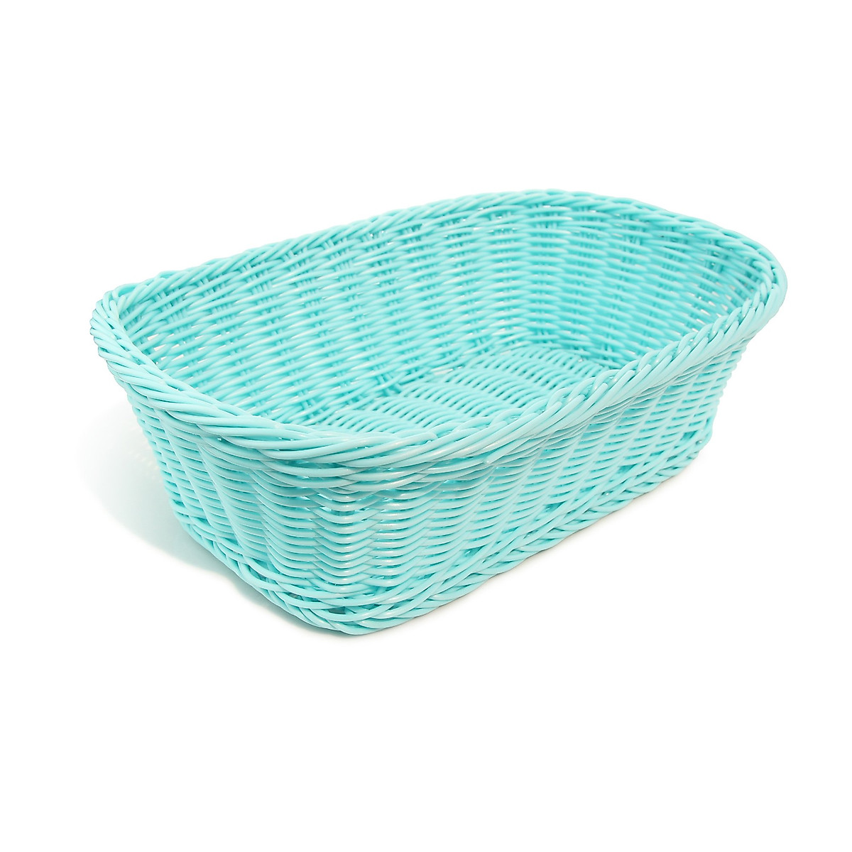 Colorbasket Hand Woven Waterproof Rectangular Basket, Sky Blue