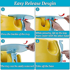 Gnegni Seat Tray Attachment Accessory Compatible with Bumbo Floor Seat, Smooth Tray Surface Easily Attaches to Baby Bumbo Seat Lite for Baby Feeding and Playing, Easy to Clean & Install-Blue