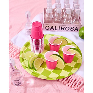 xo, Fetti Party Decorations Hot Pink Plastic Shot Glasses - 50 Disposable 2 oz Cups | Bachelorette Party Cups, Birthday Party Decorations, Party Favors, Pink Baby Shower Supplies, Cute Plastic Cups