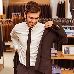 Xinnun 4 Pieces Zipper Ties for Men Adjustable Men's Neckties Zip on Tie for Men Zipper Skinny Necktie Clip on Slim Tie(Black)