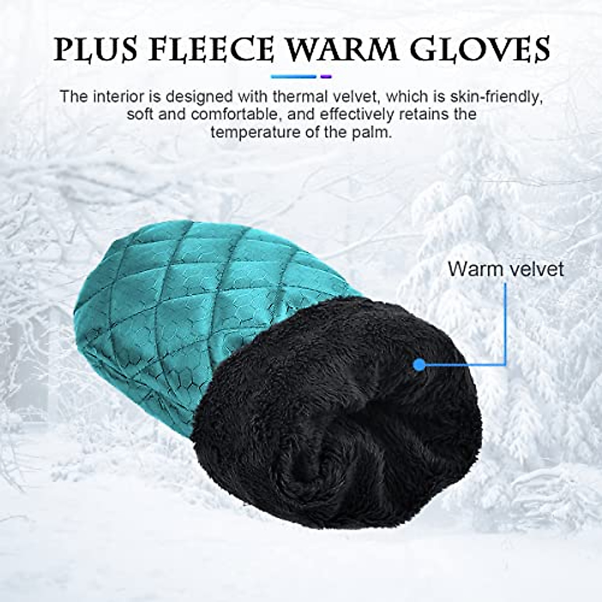 Fekey&JF Ice Scraper Mitt for Car, Waterproof Snow Remover Glove, Warm Padding Snow Scraper Gloves with Comfortable Grip for Windshield Car Window, Detachable Cleaner No Scratch for Car (Green)