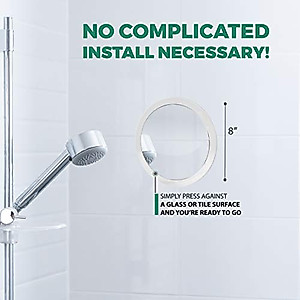 DB Tech Large 8-Inch Suction 10x Magnifying Mirror with Precision Tweezers w/Rubberized Grips, Triple Suction for Lasting Hold on Most Flat Surfaces