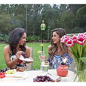 TIKI Green Brand Convertible Torch Glass Pineapple Outdoor Decorative Lighting for Lawn Patio Garden, 65 in, 1117095