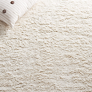 SAFAVIEH Casablanca Collection Area Rug - 8' x 10', Ivory, Handmade Stripe Wool 0.8-inch Thick, Ideal for High Traffic Areas in Living Room, Bedroom (CSB792A)