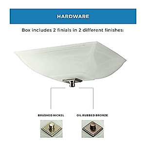 Lift Bridge Kitchen & Bath Decorative Square 70CFM Ceiling Bath Fan with Light and Glass Globe, Brushed Nickel or Oil Rubbed Bronze, Requires 8.11" opening, (DSQR70BNOR-2022)