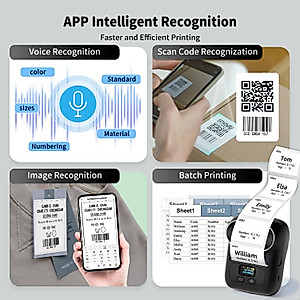 Phomemo M110 Portable Wireless Thermal Label Printer, Bluetooth Label Maker Machine for iOS & Android, Address Label Printer Machine for Barcode, Retail, Home, Office, with 1 Roll 40x30mm Label