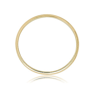 AVORA 10K Yellow Gold Plain Band Stackable Ring - Size 4