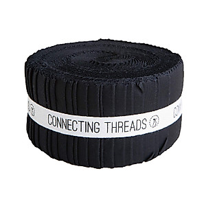 Connecting Threads Color Wheel Precut 40 pcs 100% Cotton Quilting Fabric Bundle 2.5" Strips (Black)