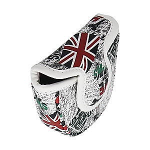 Seacloud Golf Mallet Head Cover UK Flag Putter Cover with Magnetic Closure Golf Club Headcover