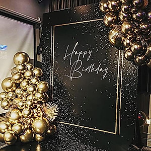 HUICYHFR Gold Metallic Chrome Latex Balloon Arch Kit, 102PCS 18In 12In 10In 5In Arch Garland for Engagement, Wedding, Birthday Party, Anniversary Celebration Decoration With 33FT Ribbon