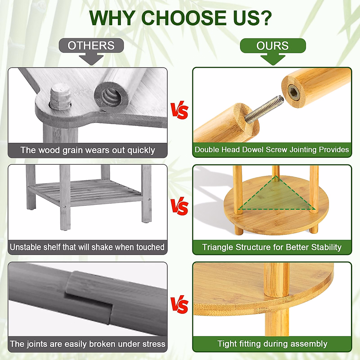 Bamboo Plant Stand Indoor, 4 tier Planter Shelf for Multiple Plants, Corner Decor Tall Holder Living Room, Outdoor Plants Display Rack for Balcony Patio, Flower Potted Wood Stands Living Room Office