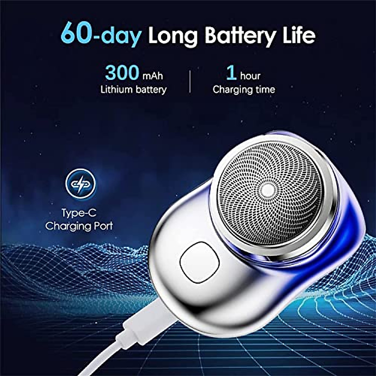 Mini-Shave Portable Electric Shaver Electric Razor for Men Powerful Storm Shaver for Men Storm Shaver Pocket Size Shaver Wet and Dry Shaver USB Rechargeable Travel 2023 Upgrade (Black)