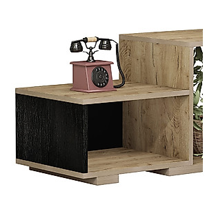 WelFurGeer Black TV Stand for 32/55/65/70 inch TV, Entertainment Center for Video Gaming, Modern Television Stands with Storage Drawers, Media Center for Living Room, Bedroom, Toolless Assembly