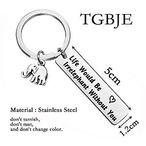 TGBJE Elephant Jewelry Life Would Be Irrelephant Without You Keychain (elephant keychain)