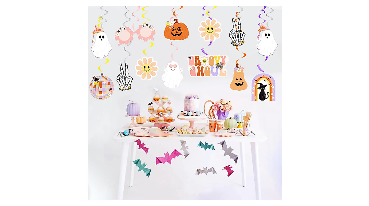 Groovy Halloween Decorations - 20PCS Spooky Party Hanging Swirls