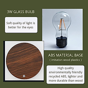 MOOCCI Floating Light Bulb Desk Lamp, Magnetic Levitating Lamps LED Night Light, Unique Gifts for Christmas and New Year (Dark Brown Base)…