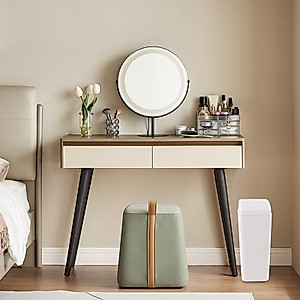 Morcte 3.5 Gallon Plastic Small Garbage Bin with Swing-top Lid, Swing Lid Trash Can, White