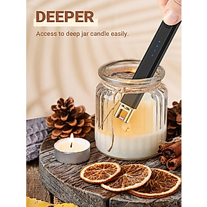 Candle Lighter Valentines Day Gifts for Her Him Wife Girlfriend Rechargeable Electric Long Lighters for Kitchen Home Camping Gift for Women Men Adults