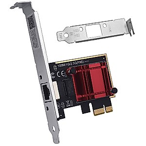 RTL8125B 2.5Gbps PCIe Ethernet Network Card | 2500/1000/100Mbps Multi-Gigabit NIC | RJ45 LAN Adapter with PXE Boot | Plug & Play for Windows/Linux/macOS