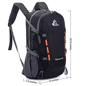 Bseash 40L Waterproof Hiking Camping Backpack,Outdoor Sport Lightweight Daypack Travel Bag for Mountaineering Skiing Climbing Cycling (Black)