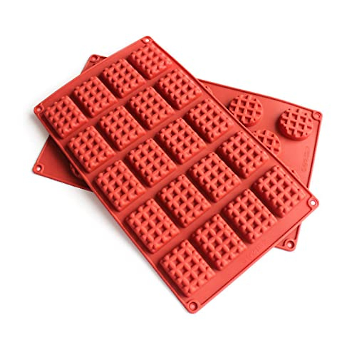Silicone Waffle Mold Set, 2PCS/Set 18/20 Cavity Mini Silicone Waffle Mold Waffle Maker Mould, Non-stick Cake Cookie Chocolate Making Mold for Baking (C)