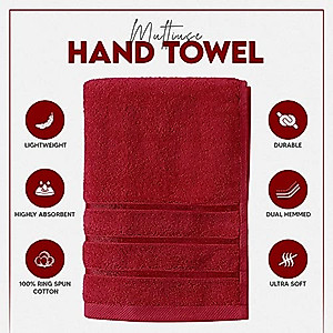 Utopia Towels - 6 Pack Viscose Hand Towels Set, (16 x 28 inches) 100% Ring Spun Cotton, Ultra Soft and Highly Absorbent 600GSM Towels for Bathroom, Gym, Shower, Hotel, and Spa (Red)