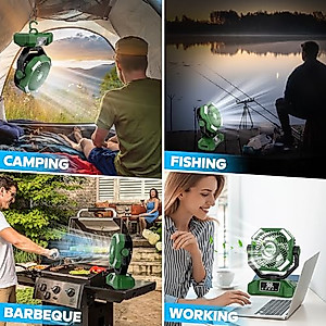 COZII Portable Fan Rechargeable, 20000mAh Battery Operated Oscillating Fan with Touch Screen -5 Speeds Cordless Desk Camping Fan with LED Display for Home Jobsite Outdoor Tent Beach, 8 Timing, Lantern