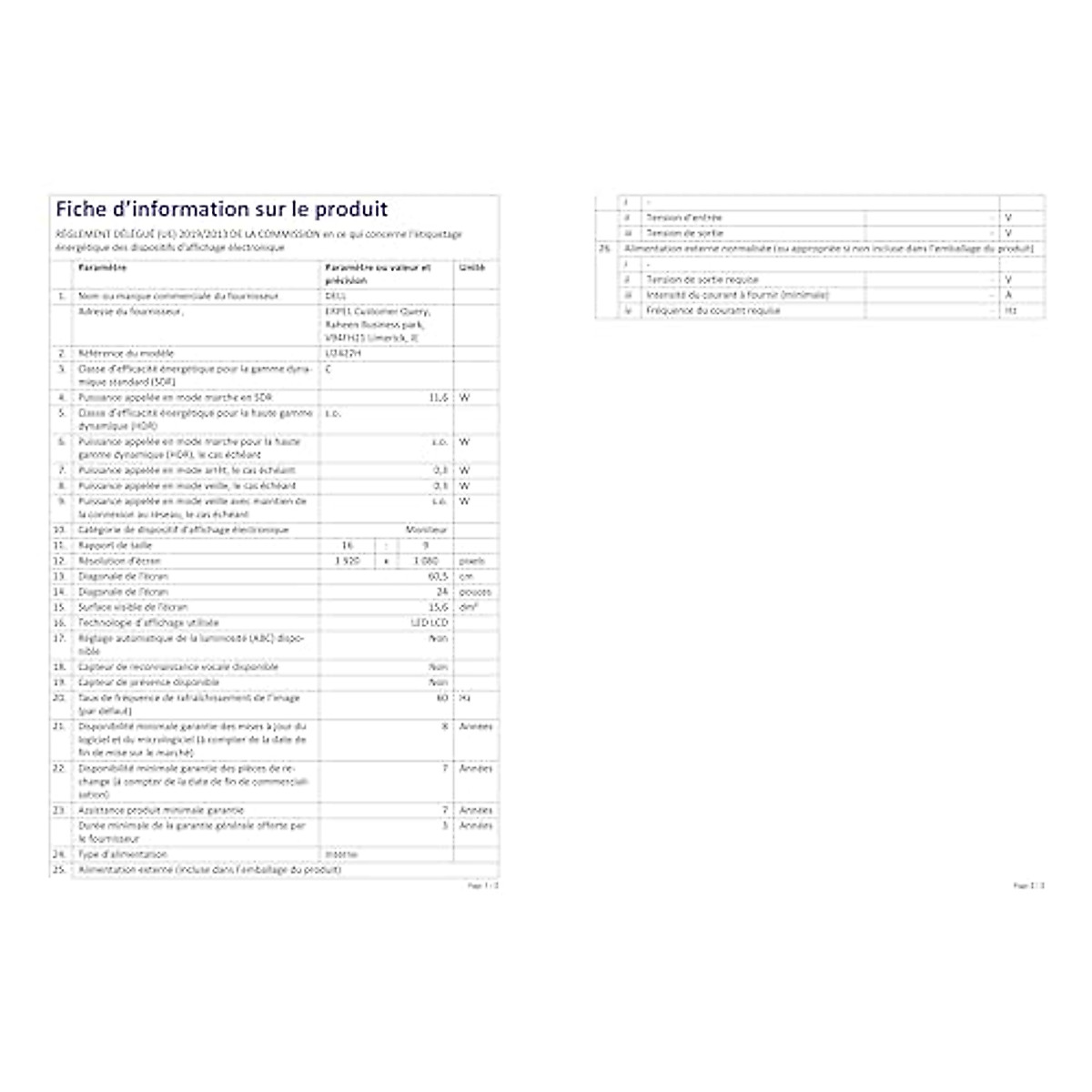 DELL - DISPLAY B2B 24IN U2422H LED 16:9 8/5MS 1920X1080 1000:1 DP/HDMI/USB-C