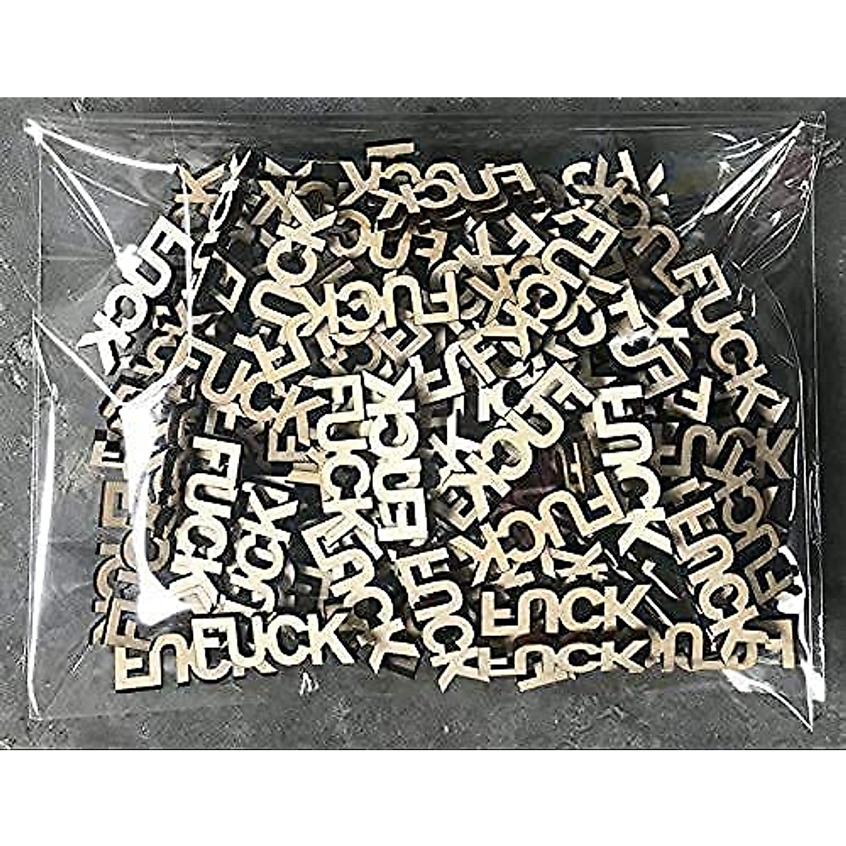 Give a Fuck - FUCK wooden cutouts - Make your own 12oz Jar of Fucks! 170 per pack - (Explanation Card Included)