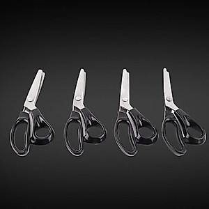 FTVOGUE Pinking Shear Stainless Steel Fabric Round/Triangle Edge Scissors Tailor Dressmaking Sewing Tool(5mm)