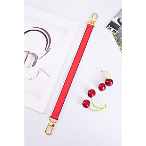 Genuine Leather Plain Strap Replacement Top Handle Leather Strap for Handbag (Red, 26 in)