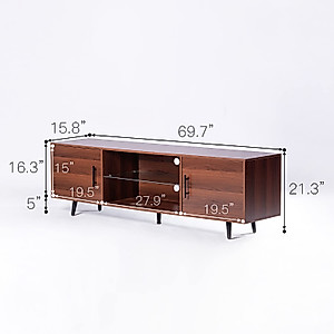 Furnnylane Farmhouse TV Stand for 65 inch TV LED TV Stands Front Entertainment Center with Cabinets for Living Room,Bedroom