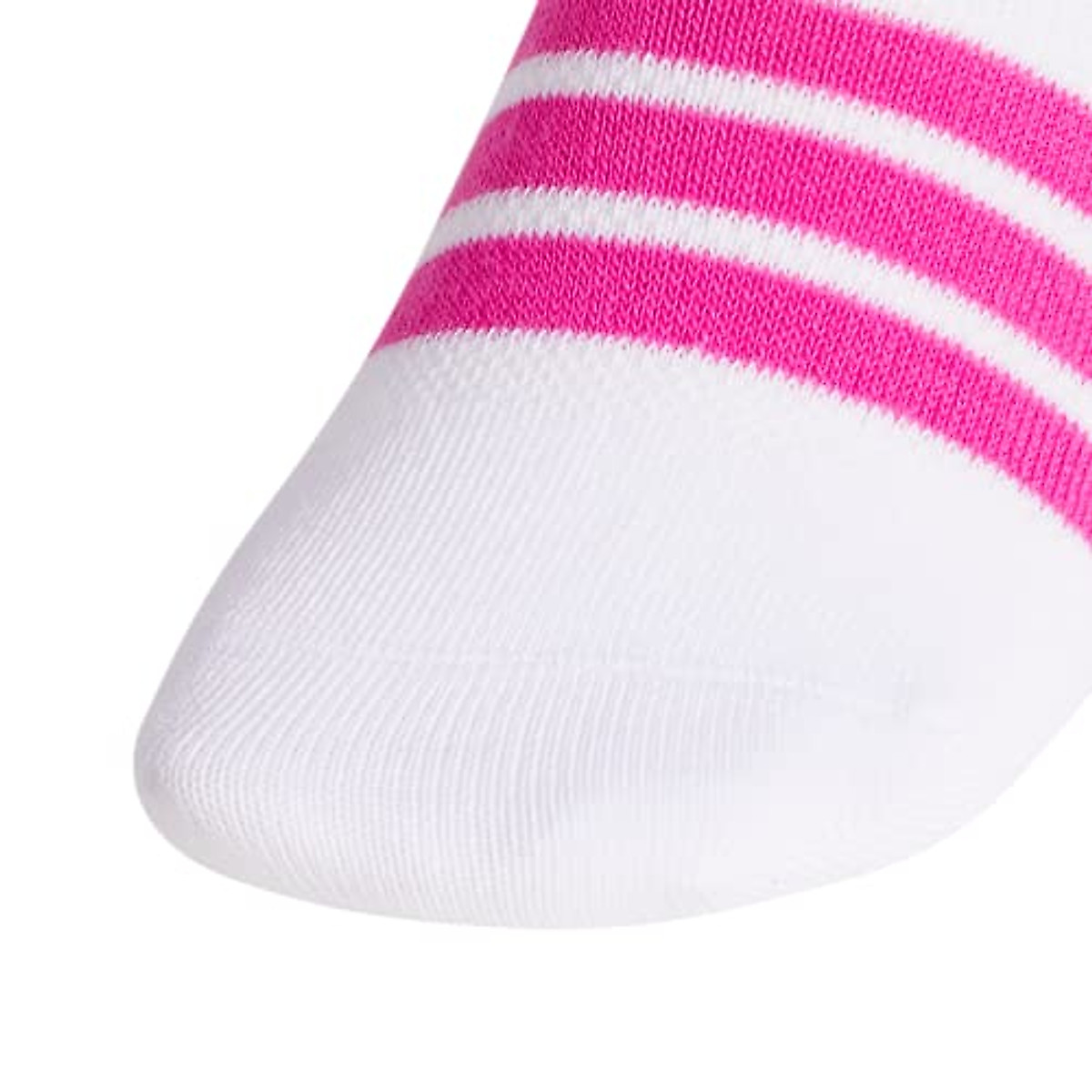 adidas Women's Superlite Super No Show Socks (6-pair), White/Lucid Fuchsia Pink/Blue Fusion, Medium