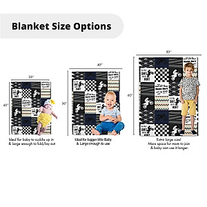 Personalized Motocross Dirt Bike Minky Baby Blankets with Name, Custom Motorcycle Blanket for Boys Kids - Neutral Motocross Baby Plaid Blanket for Infant Newborn