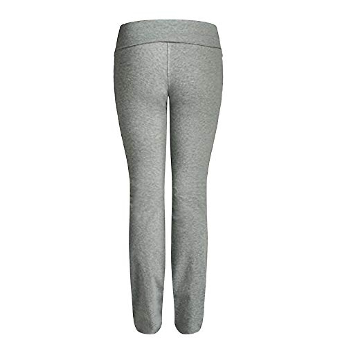 GRBOZC Bootcut Pants for Women Tummy Control Lightweight Soft Stretch Pants Fold Over Waist Flex Motion Yoga Bootleg Pant Gray