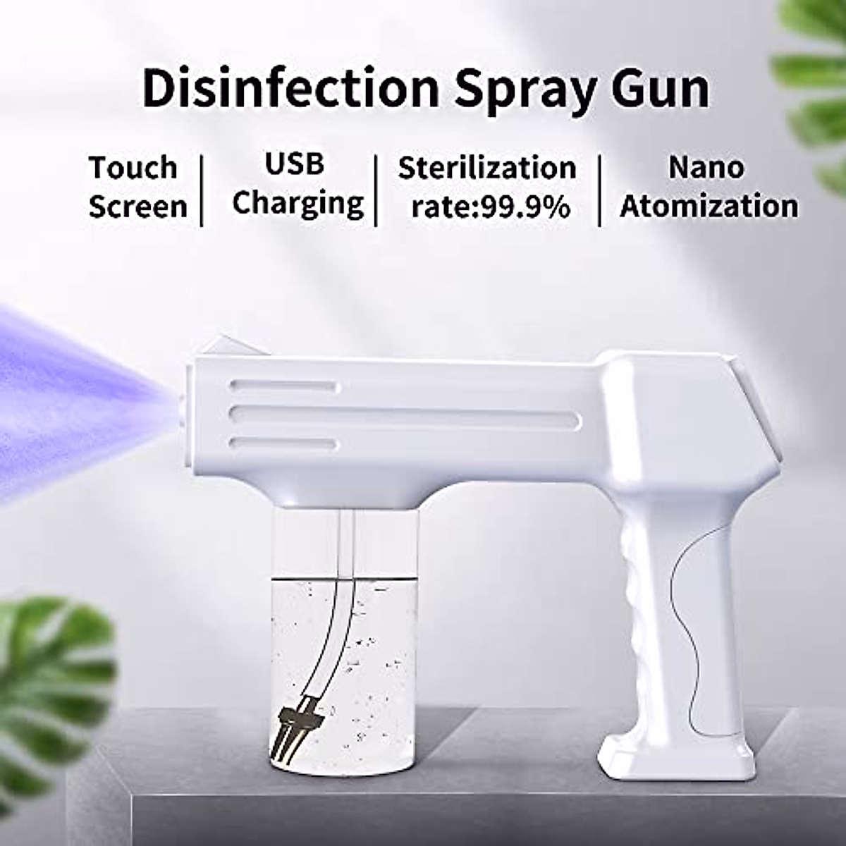 Disinfection Nano Steam Gun，Nano Spray Fogger，machine cordless disinfectant sprayer fogger，Portable Handheld Atomizer Steam Gun Sprayer for Home Office Car School Garden Gift (White)