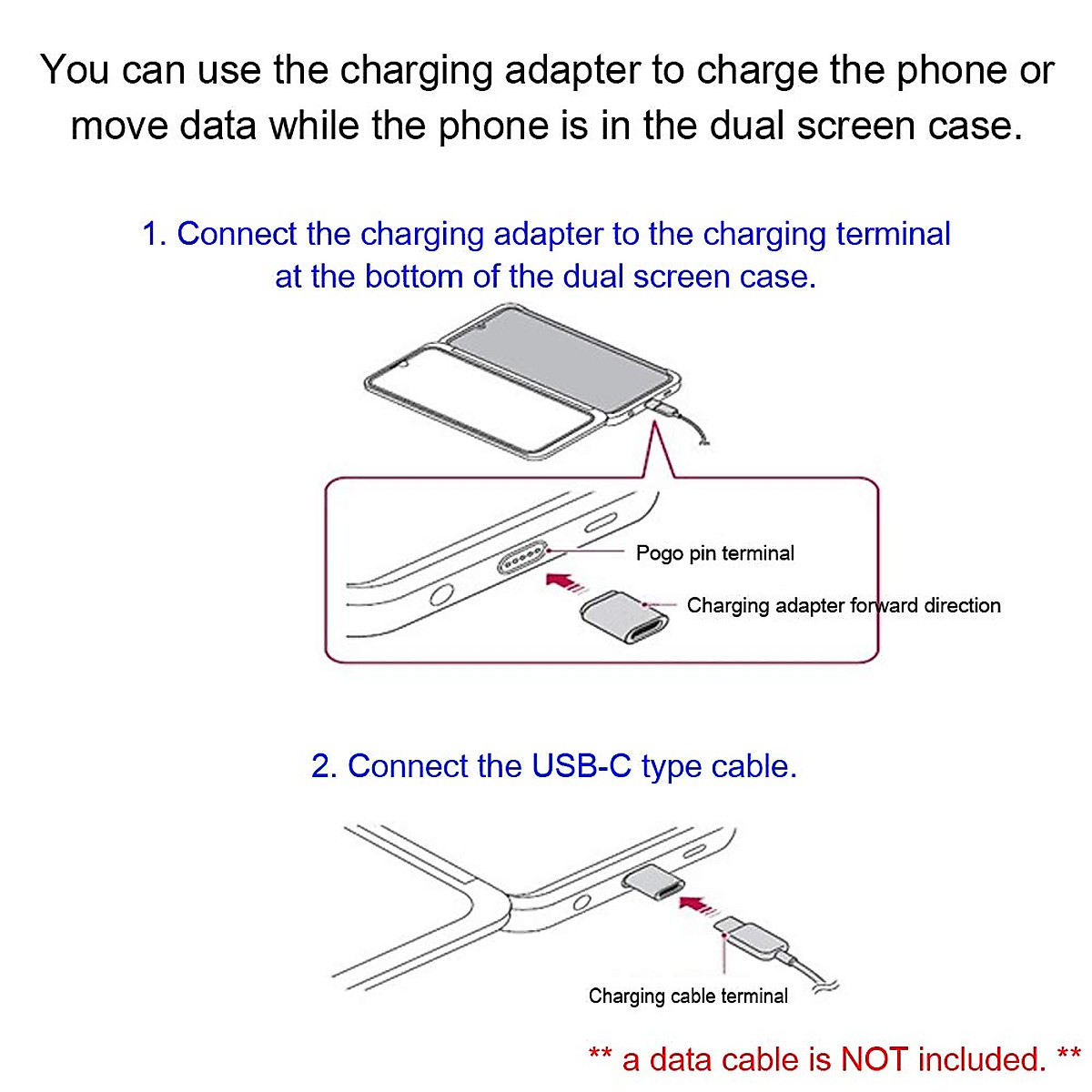 Genuine OEM Origianl LG Dual Screen Cover Case Charging Adapter Gender for LG V60 ThinQ