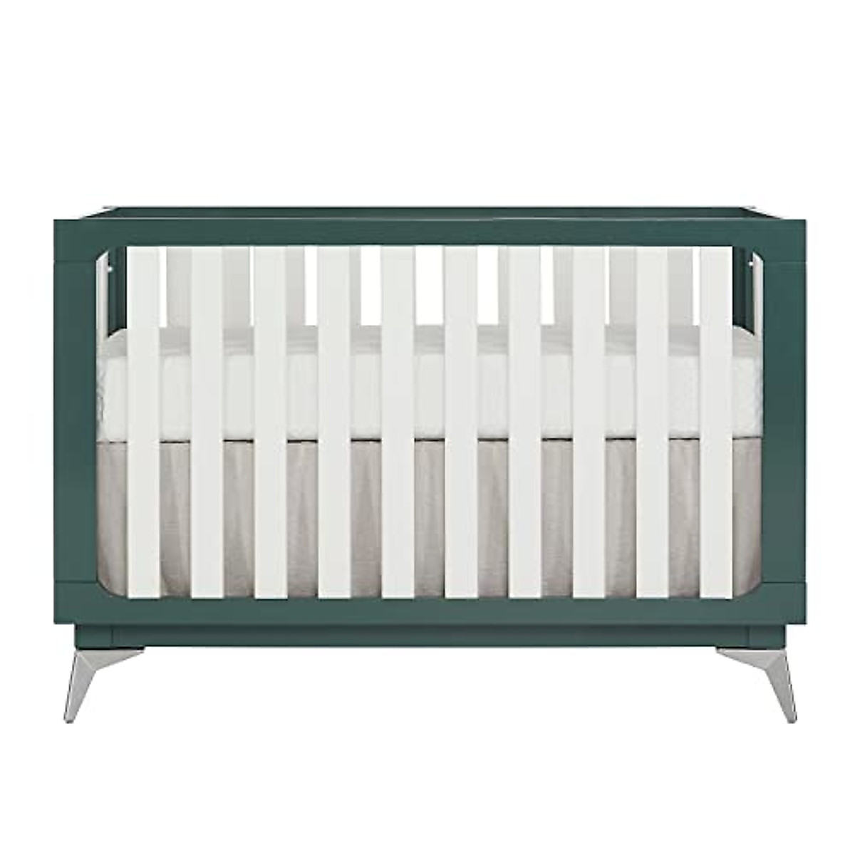 Sweetpea Baby Ultra Modern 4-in-1 Convertible Crib in Green in Olive, Greenguard Gold Certified , 58.5x30x47 Inch (Pack of 1)
